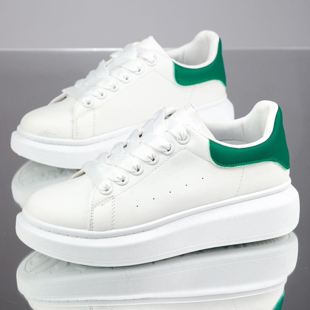 Adidasi Dama Gracie Albi/Verzi #13583 | OneFashionRoom.Ro